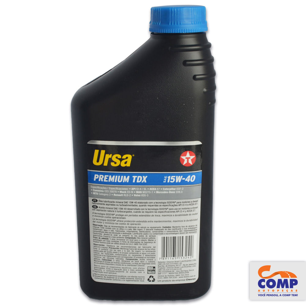 Óleo de Motor Ursa Premium Mineral TDX SAE 15W-40 - autopecascomp